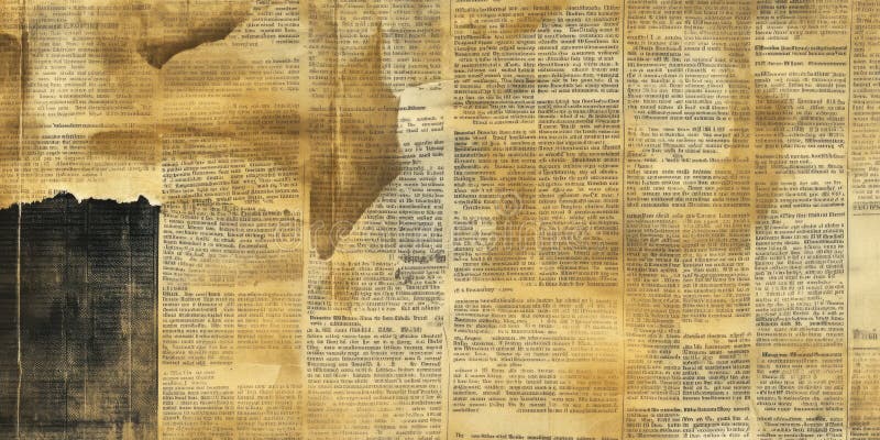 A Faded Newspaper Collage Featuring Various Articles and Text Stock ...