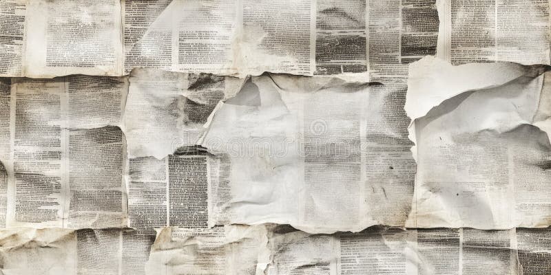 Faded Newspaper Print Collage Texture, Vintage Paper Background Design ...