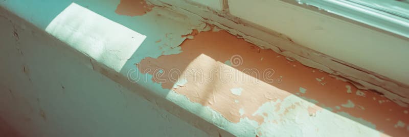 Faded Paint Effect on Pale Beige Wall Texture with Natural Light Stock ...