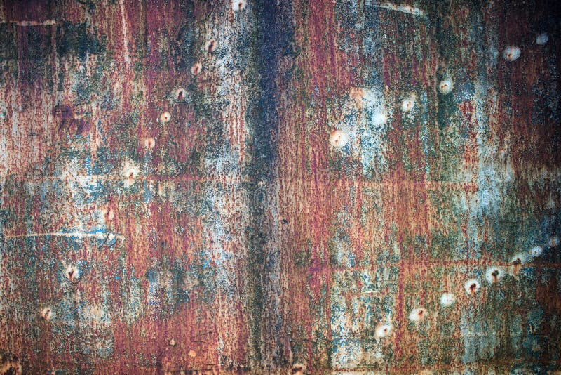 Faded Paint on a Rusty Texture, Rustic Metal Plate Stock Image - Image ...