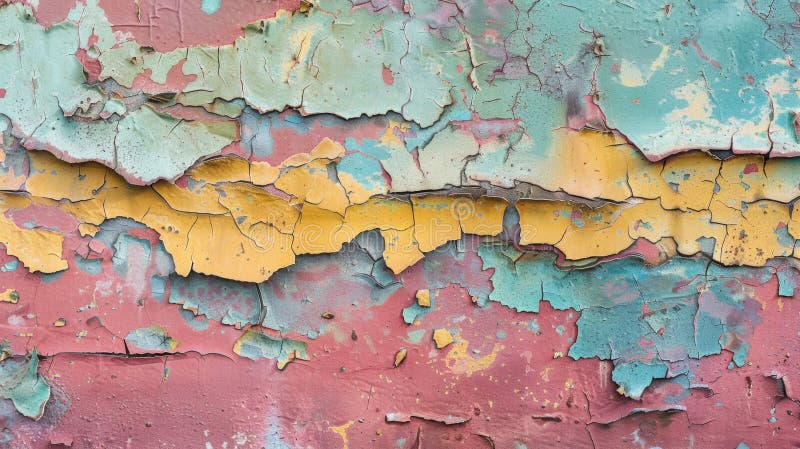 Faded Painted Metal Plate with a Chipped and Worn Texture Revealing ...