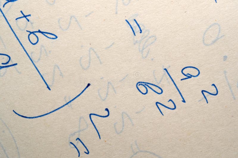 Faded Paper with Complex Equations Stock Photo - Image of geometry ...