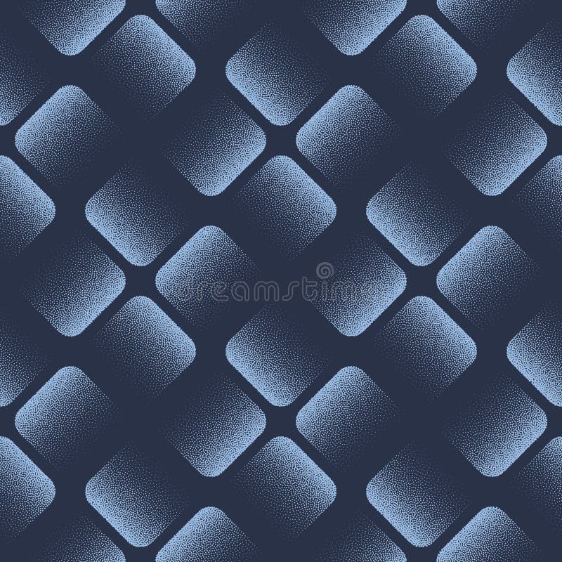 Faded Rhombus Grid Seamless Pattern Trend Vector Dotted Blue Abstract ...