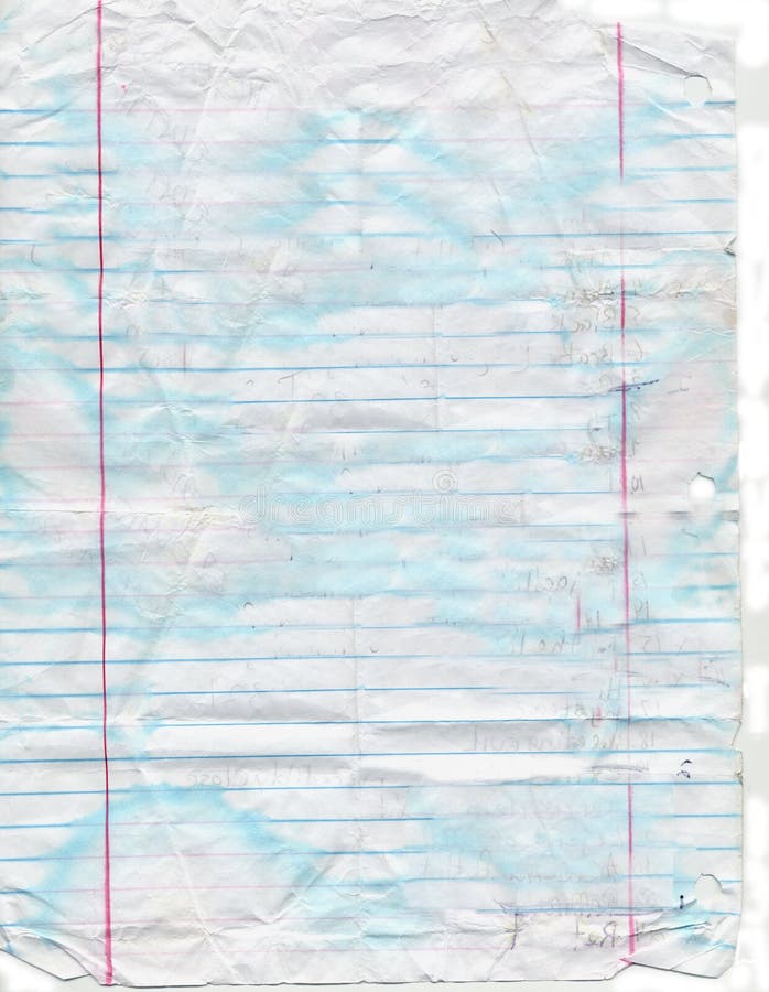 Stained Loose Leaf Paper stock photo. Image of crumpled - 279364