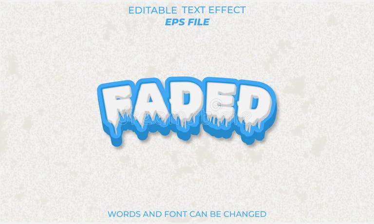 Faded Text Effect, Font Editable, Typography, 3d Text. Vector Template ...