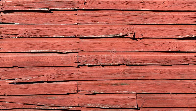 Faded Weathered Red Barn Board Siding with Splits and Cracks Stock ...