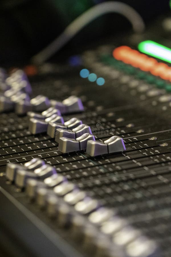 The Faders on a Music Mixing Desk Stock Image - Image of digital ...