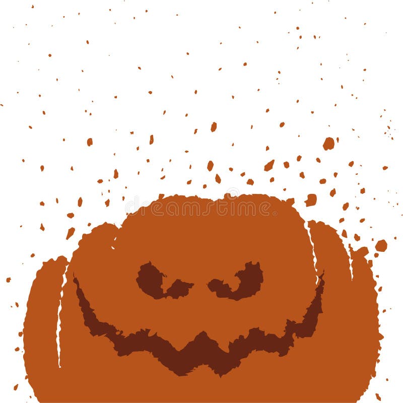 Fading and Eroded Pumpkin with Mischievous and Evil Face, Vector ...