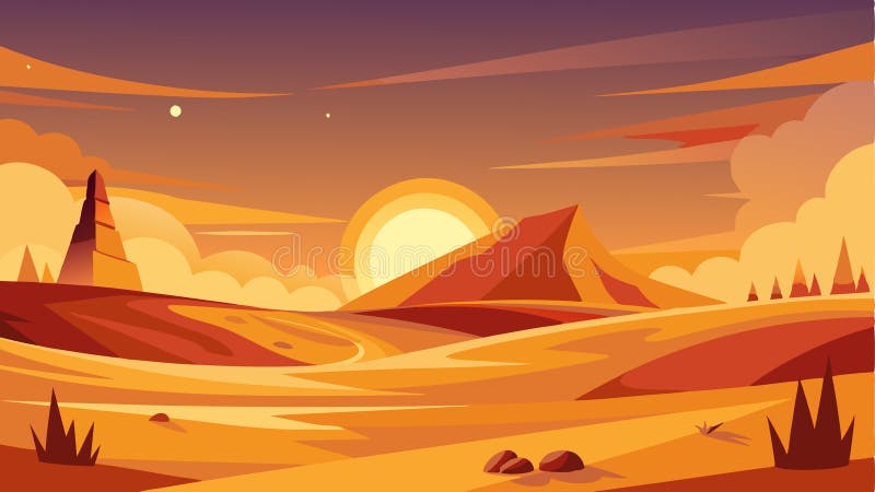 The Fading Light Casts a Warm Glow Over the Steppe Highlighting Its ...