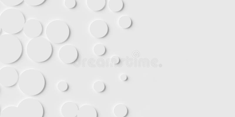 Fading Out Random Moved Scaled Circle or Cylinder Shapes on White ...