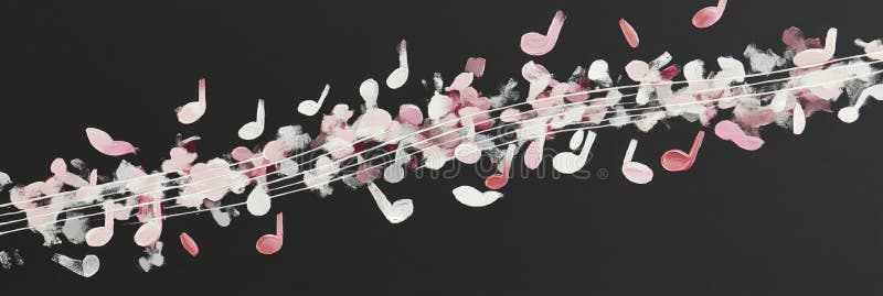 Fading Pink and White Musical Notes Create Visual Symphony Stock ...