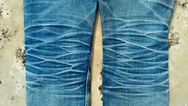 A Detail Shot of a Pair of Fading Jeans Trouser Stock Image - Image of ...
