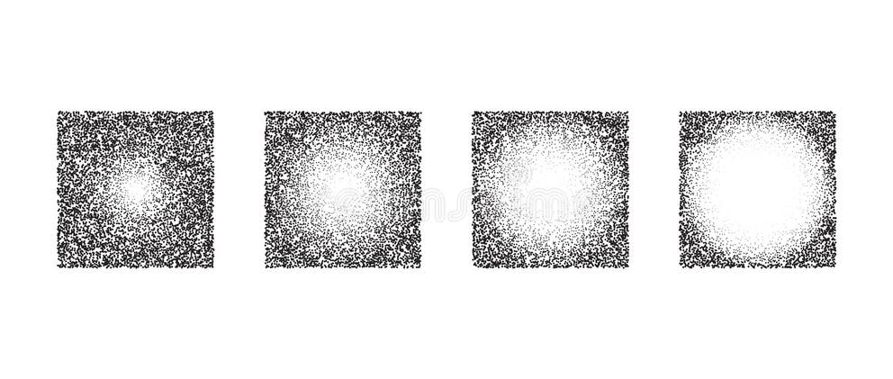 Fading Square Gradient Set. Black Dotted Texture Element Collection ...