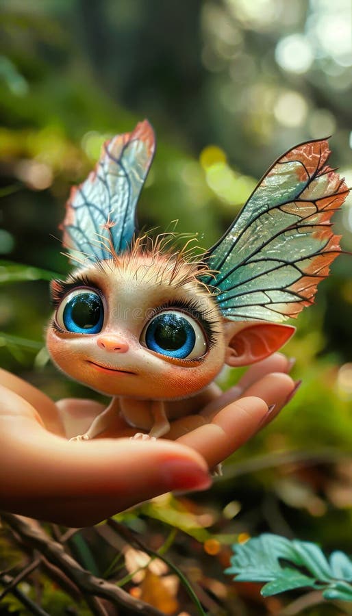 A Fae S Gentle Gaze in a Sun-Dappled Meadow Stock Photo - Image of blue ...