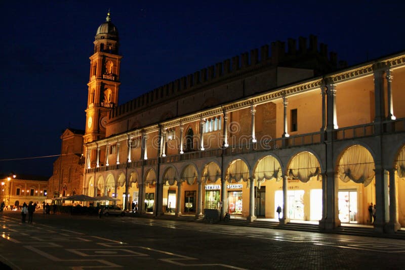 Faenza by night editorial stock image. Image of trip - 51412789