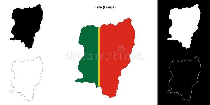 Fafe outline map stock vector. Illustration of portugal - 334993442