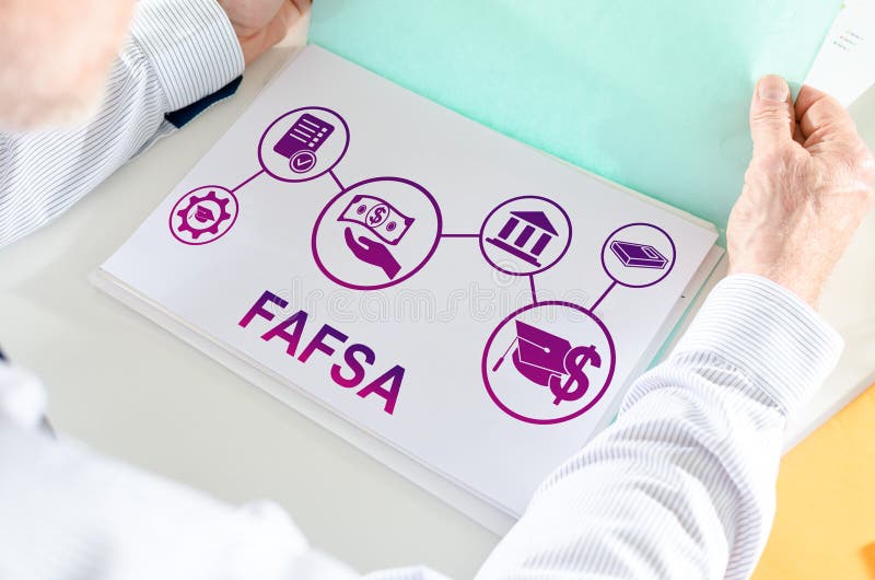 Fafsa concept on a paper stock image. Image of finance - 359081415