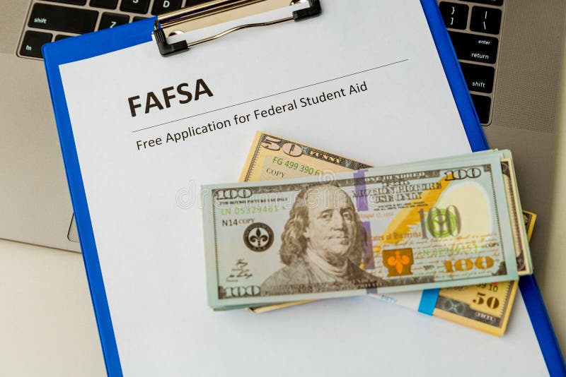 Fafsa. Student Aid. Money on the Table. Stock Photo - Image of ...
