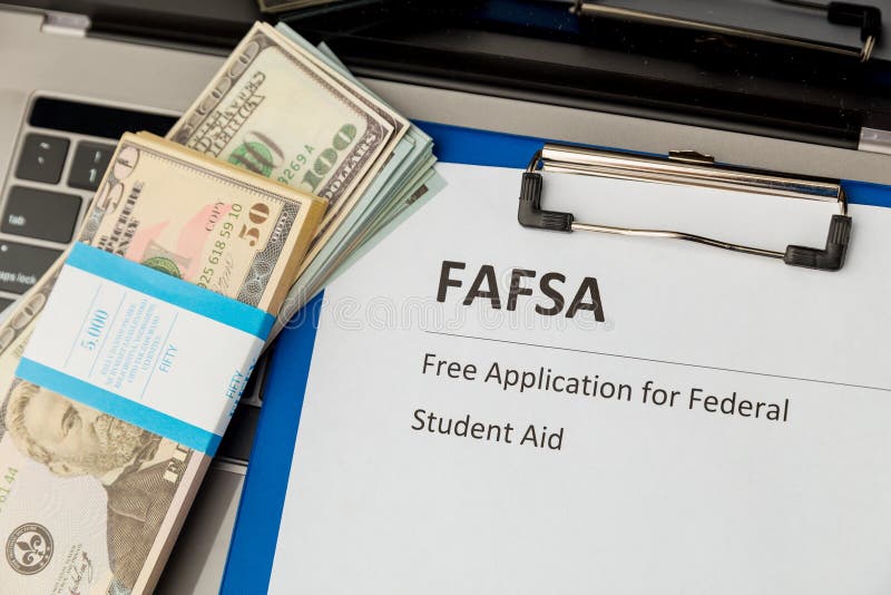 Fafsa. Student Aid. Money On The Table. Stock Photo - Image of wealth ...