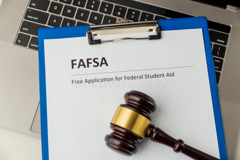 Fafsa. Student Aid Statement Form and Money on the Tablet. Stock Photo ...