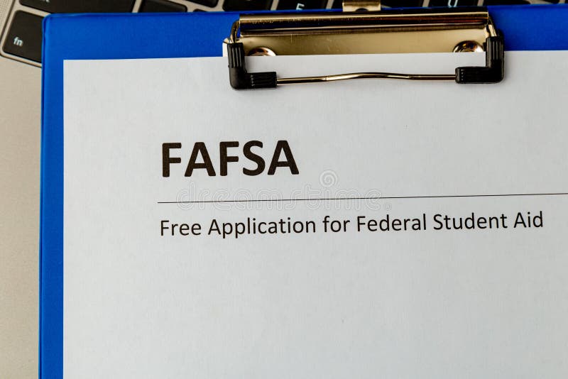 Fafsa. Student Aid Statement Form and Money on the Tablet. Stock Image ...