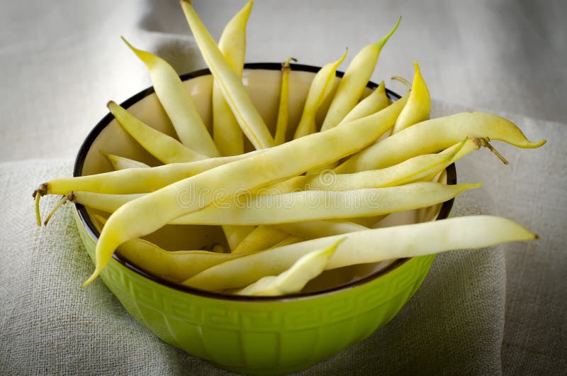 Fagioli Gialli Organici Freschi Fotografia Stock - Immagine di grezzo ...