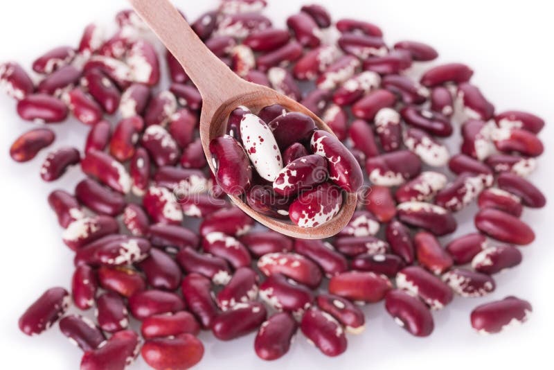 Fagioli Rossi Macchiati in Cucchiaio Fotografia Stock - Immagine di ...