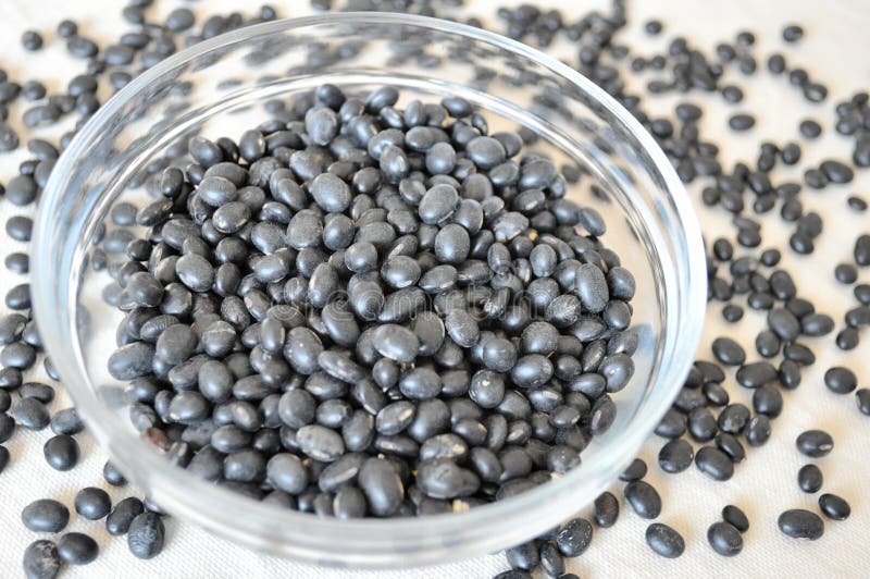 Soia Nera in Sacco Della Tela Da Imballaggio Immagine Stock - Immagine ...