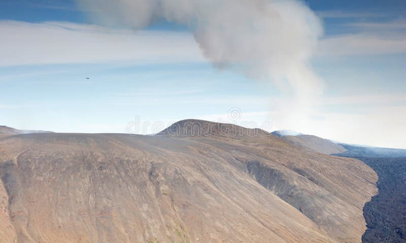 Fagradalsfjall Volcano Spitting Smoke Stock Photo - Image of travel ...