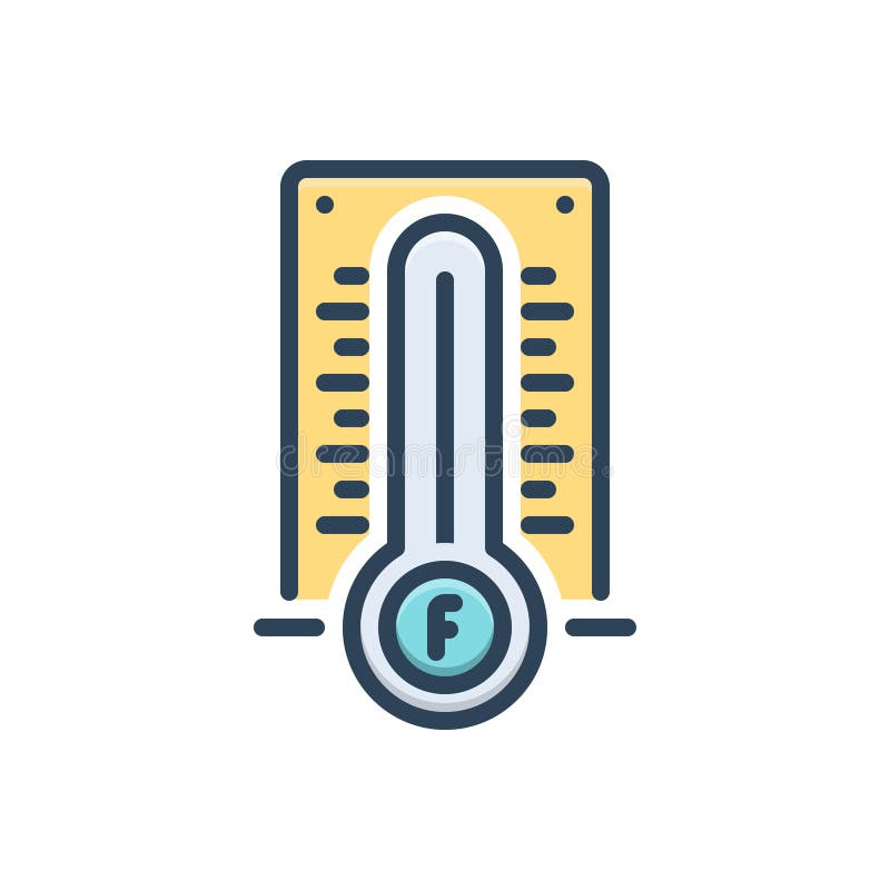 Color Illustration Icon for Fahrenheit, Celsius and Heat Stock ...
