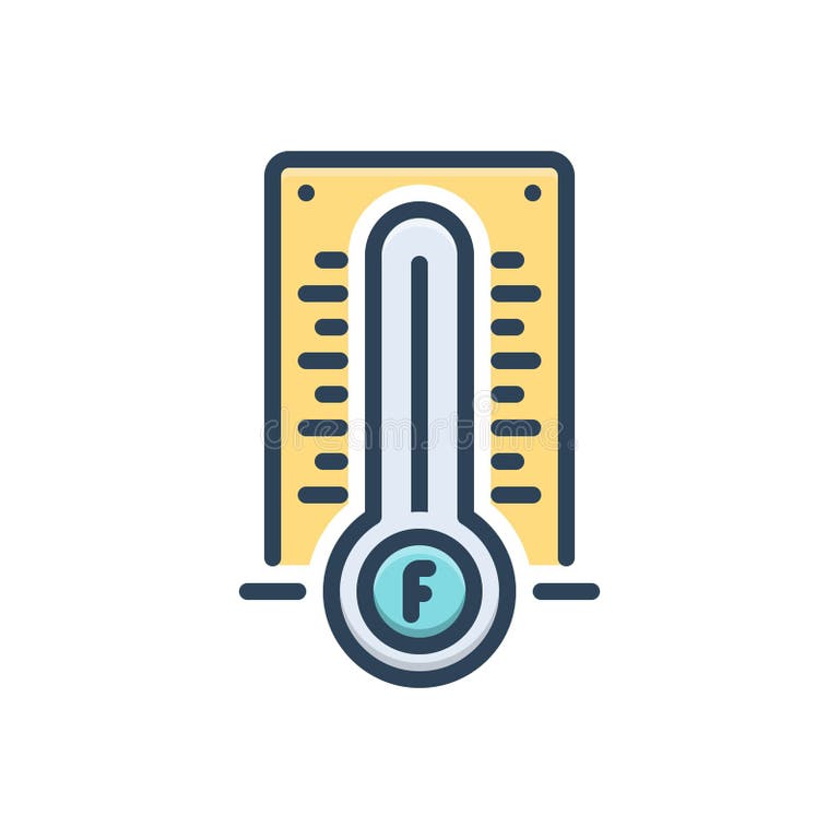 Color Illustration Icon for Fahrenheit, Celsius and Heat Stock ...