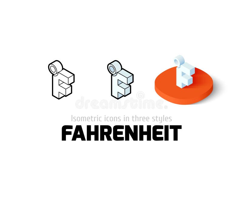Fahrenheit Icon in Different Style Stock Vector - Illustration of ...
