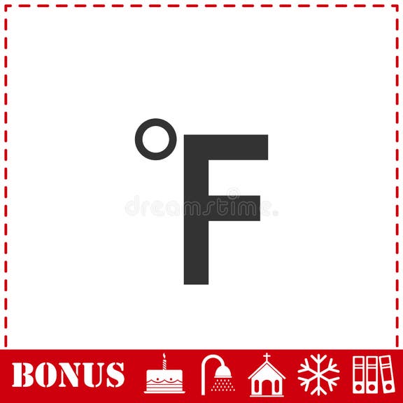 Fahrenheit icon flat stock illustration. Illustration of glass - 190469438