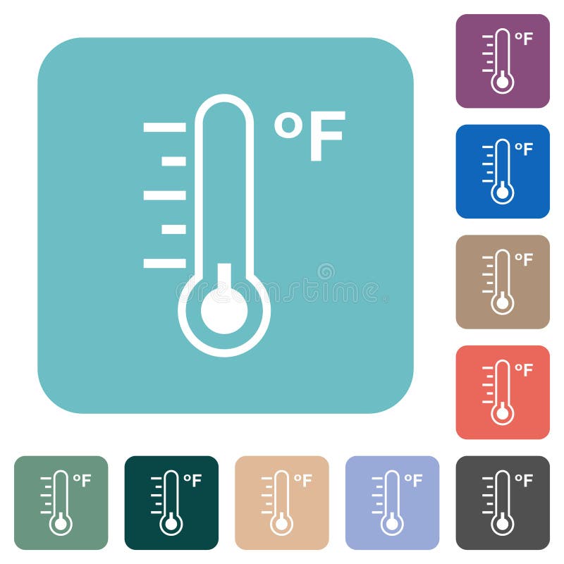 Fahrenheit Thermometer Cold Temperature Rounded Square Flat Icons Stock Vector - Illustration of ...