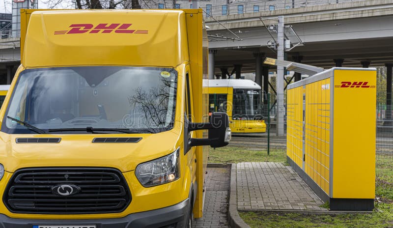 Deutsche Post Vehicle at a Parcel Station in Berlin Editorial Stock ...