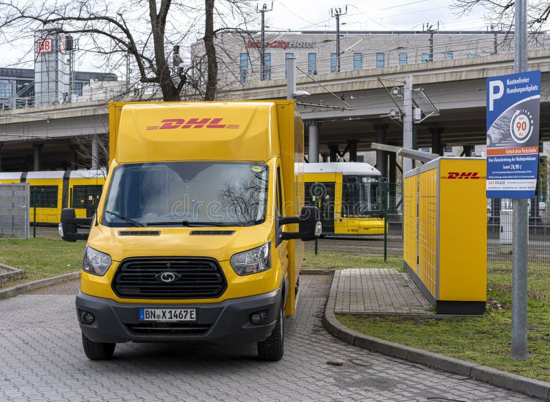 Deutsche Post Vehicle at a Parcel Station in Berlin Editorial Stock ...