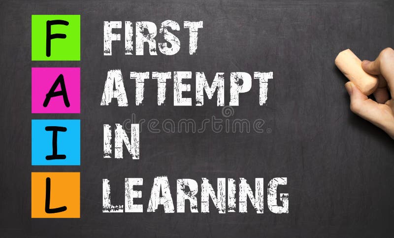 FAIL Acronym First Attempt in Learning Handwritten with Chalk O Stock ...