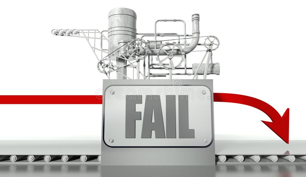 Fail Concept with Graph and Machine Stock Illustration - Illustration ...