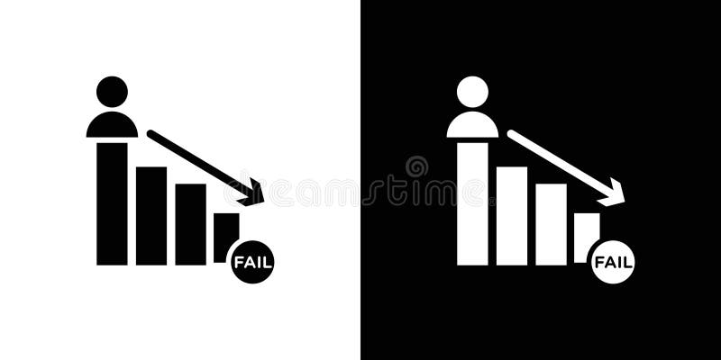Fail or Failure Icon Isolated Flat Vector in Outline Stock Illustration ...