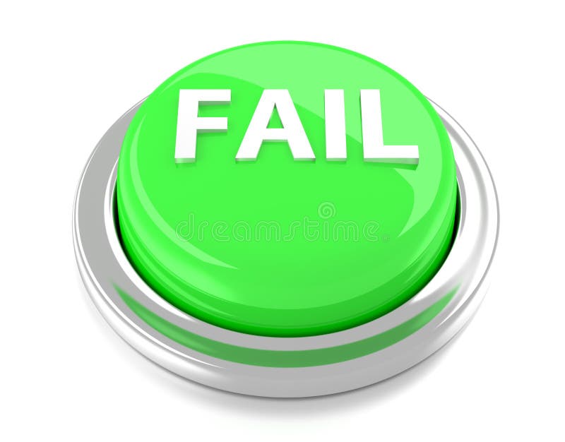 FAIL on Red Push Button. 3d Illustration Stock Illustration ...