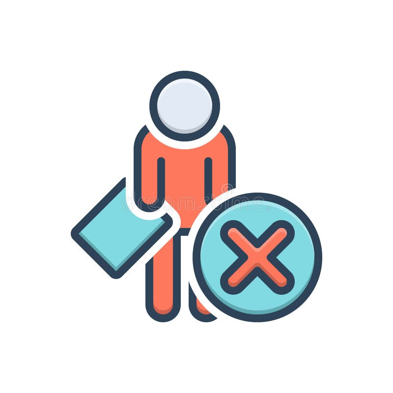 Color Illustration Icon for Fail, Failure and Refuse Stock Illustration ...