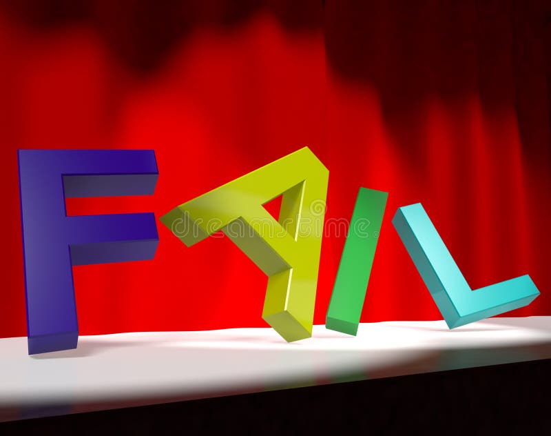 Fail Letters Falling Over stock illustration. Illustration of loss ...