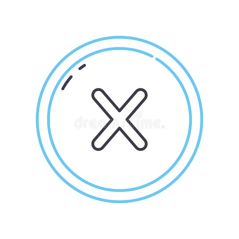 Fail Mark Line Icon, Outline Symbol, Vector Illustration, Concept Sign ...