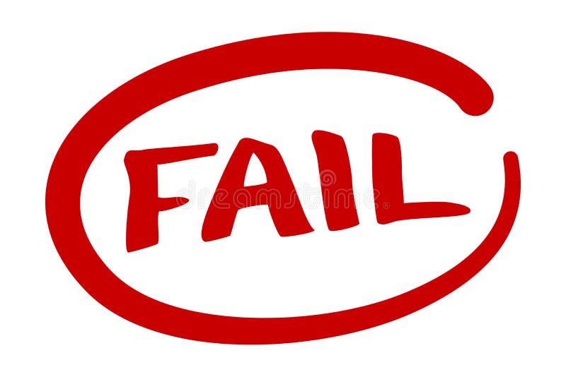 Fail Sign Vector Icon stock vector. Illustration of exam - 232042458