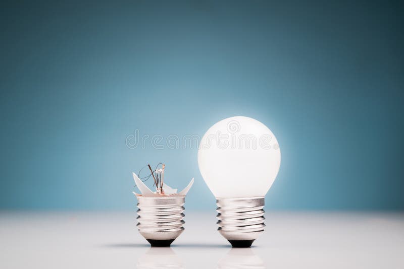 Fail and Success Light Bulb Stock Image - Image of change, motivation ...