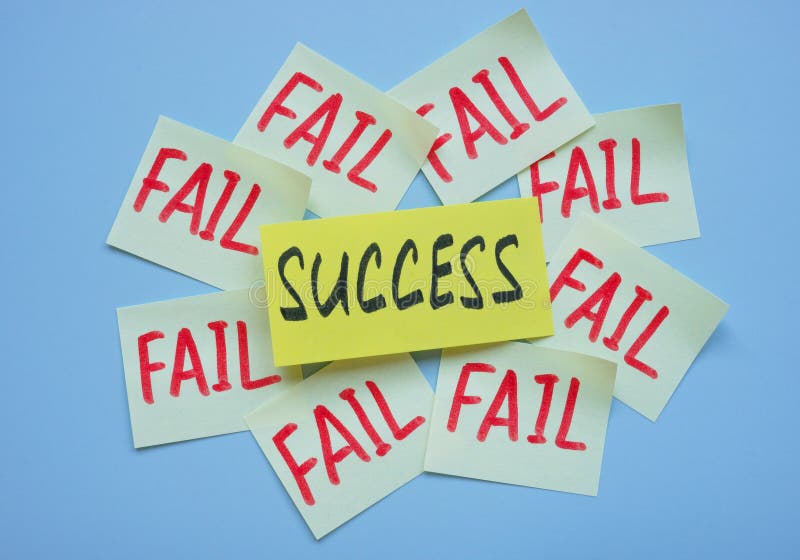 Fail and Success Text Overlay. Resilience and Overcoming Obstacles ...