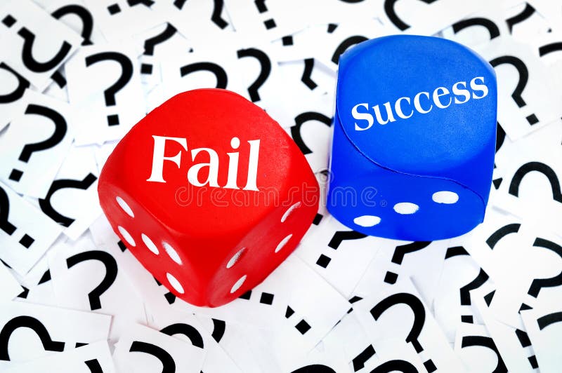 Fail or Success word stock image. Image of choice, dice - 41876433