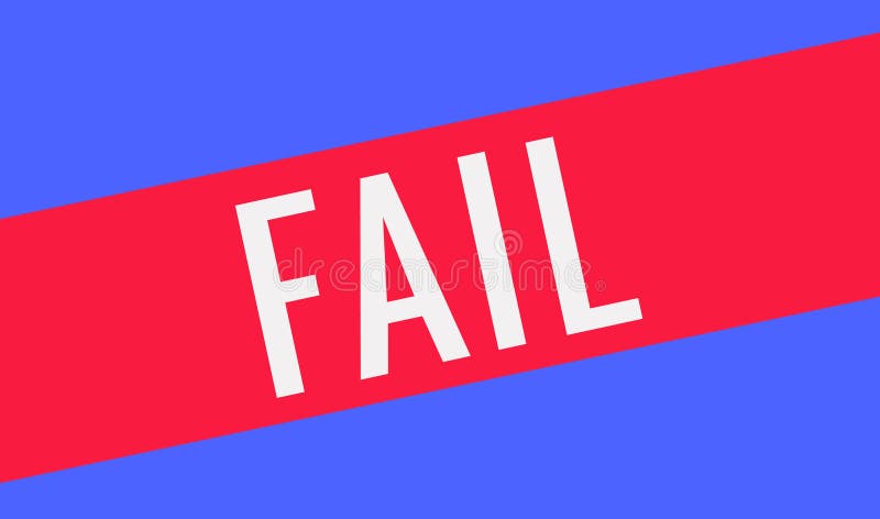 Fail Text Sign Icon. Rectangle Shape Stock Vector - Illustration of ...