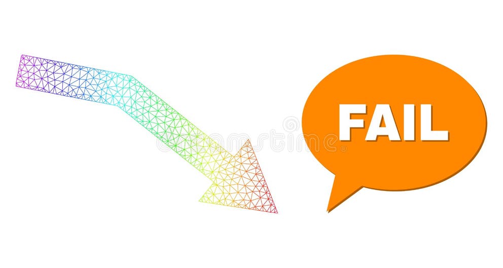 Spectrum Network Gradient Fail Trend Icon and Fail Speech Balloon with ...