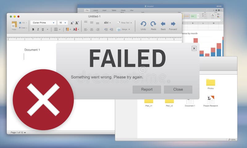 Failed Fail Failing Fiasco Inability Unsuccessful Concept Stock ...